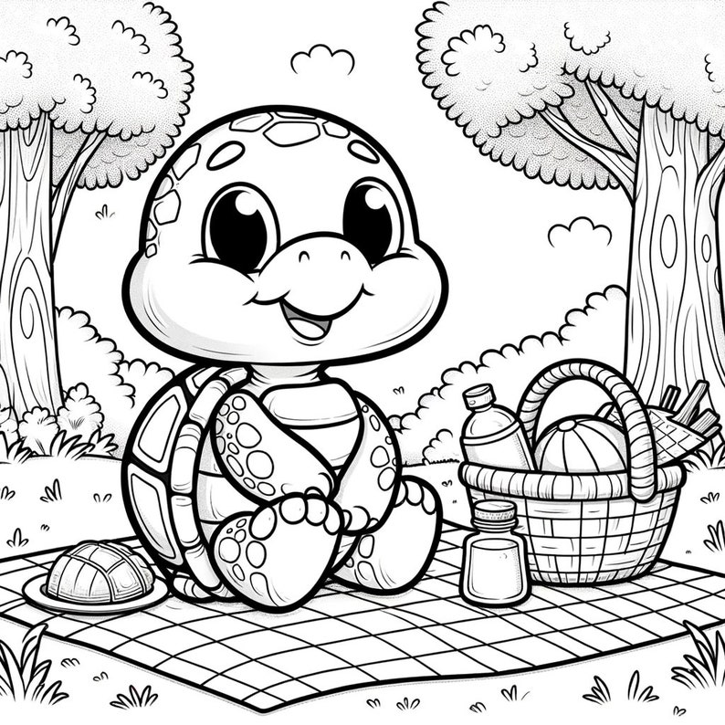 5 Turtle Coloring Page, Animal Coloring Page, Cut Kids Turtle Coloring ...