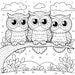 5 Owl Coloring Page, Whimsical Owl, Owl Art, Animal Coloring, Fantasy ...