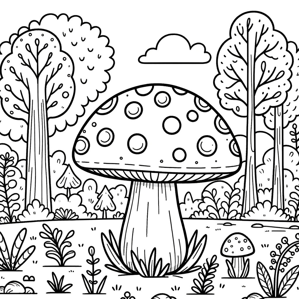 25 Mushroom Coloring Pages, Stress Relief Mushroom Coloring Page, Cute ...