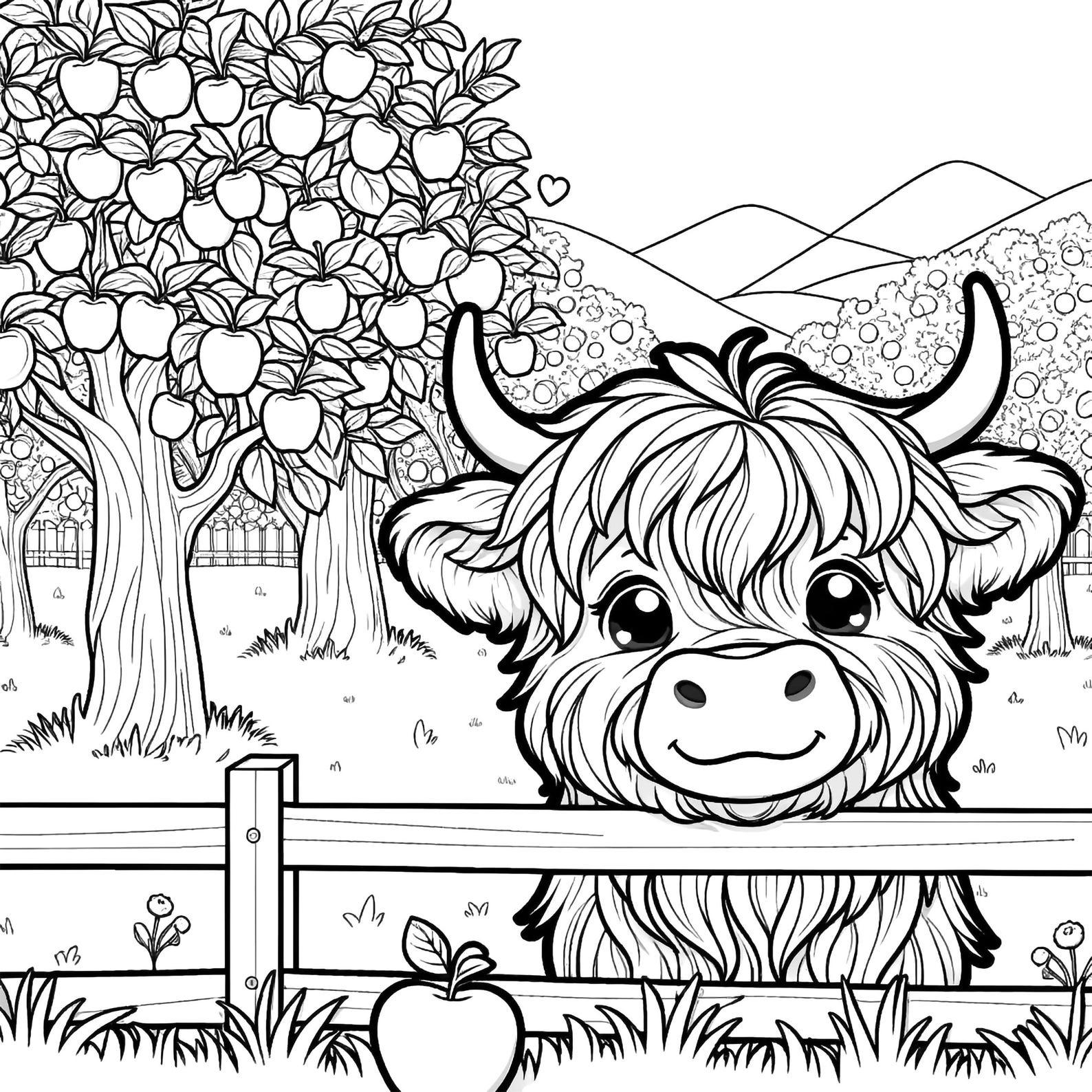 5 Highland Cow Coloring Pages, Cow Coloring Pages, Highland Cows, Cute ...