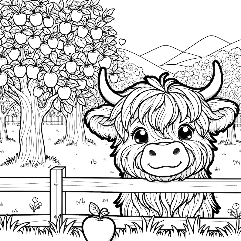 5 Highland Cow Coloring Pages, Cow Coloring Pages, Highland Cows, Cute ...
