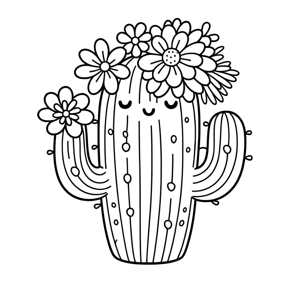Cactus For Coloring Cactus Coloring Page