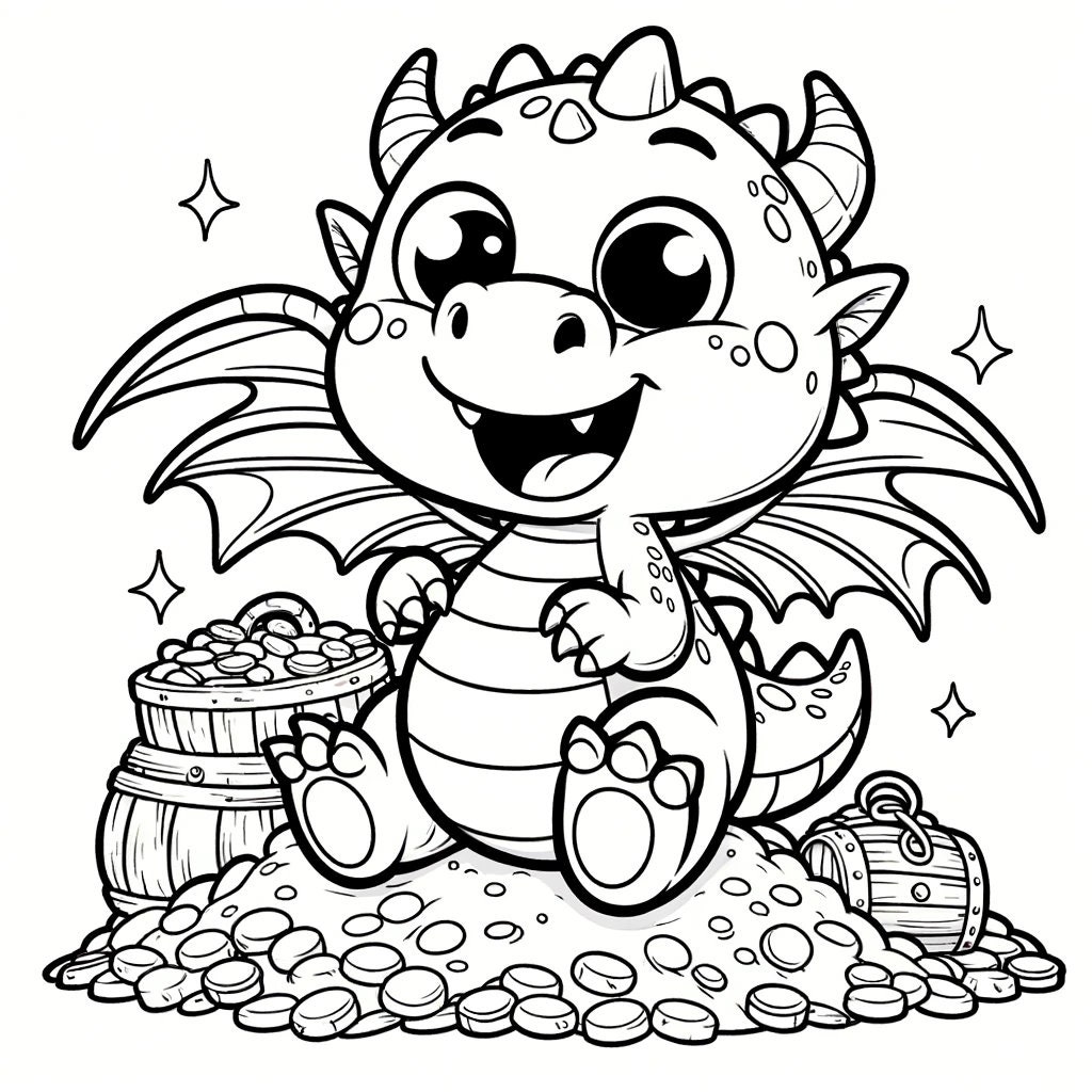 5 Baby Dragon Coloring Pages, Fantasy Dragon Coloring Pages, Cute Baby ...