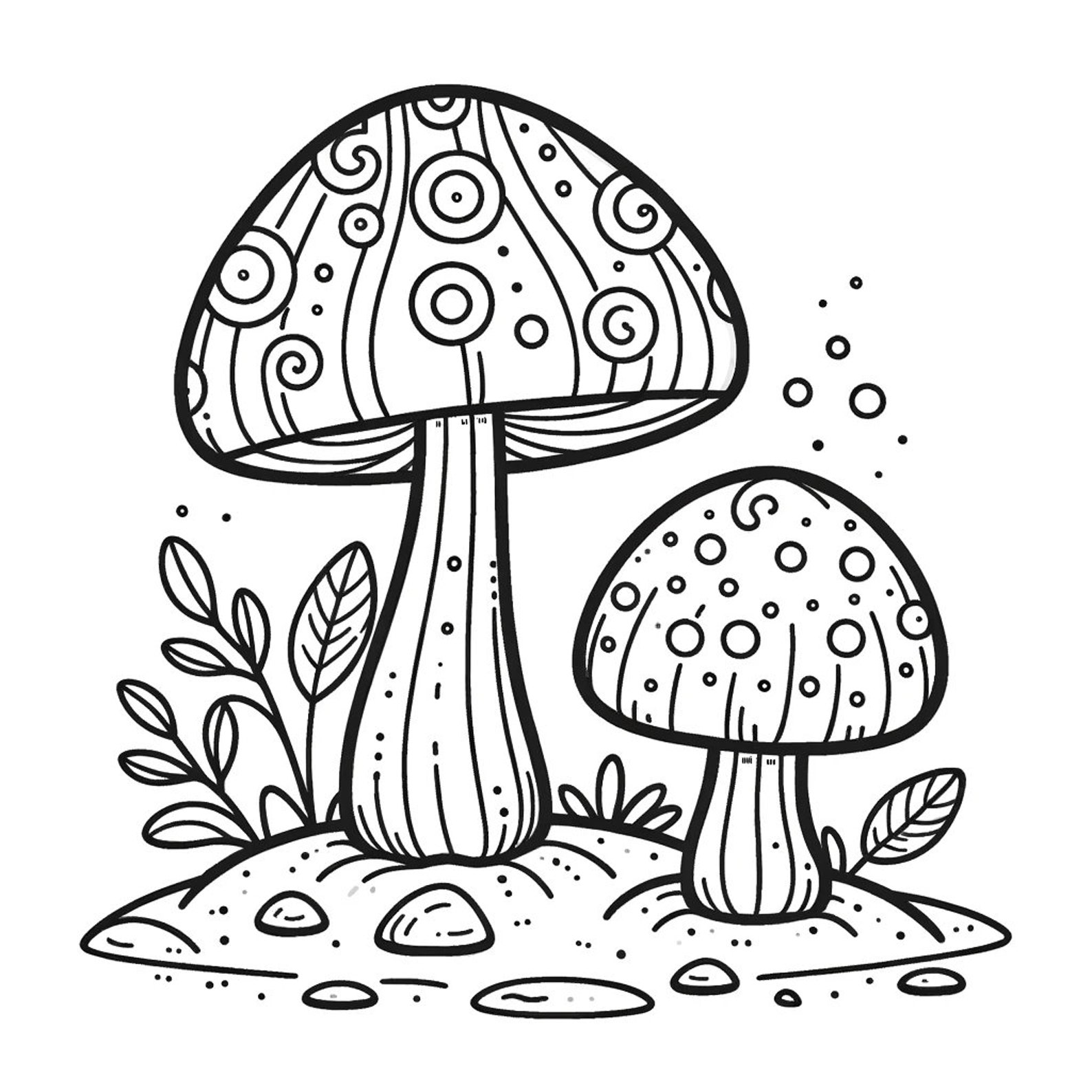 20 Blooming Mushroom Coloring Pages, Mushroom Coloring, Stress Relief ...