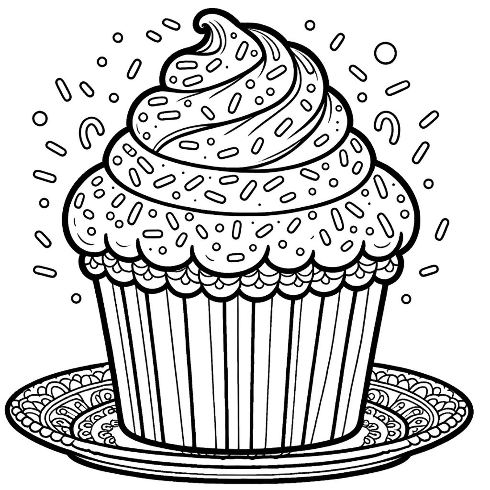 5 Cute Cupcake Coloring Pages, Cupcake Coloring Pages, Cake Coloring ...