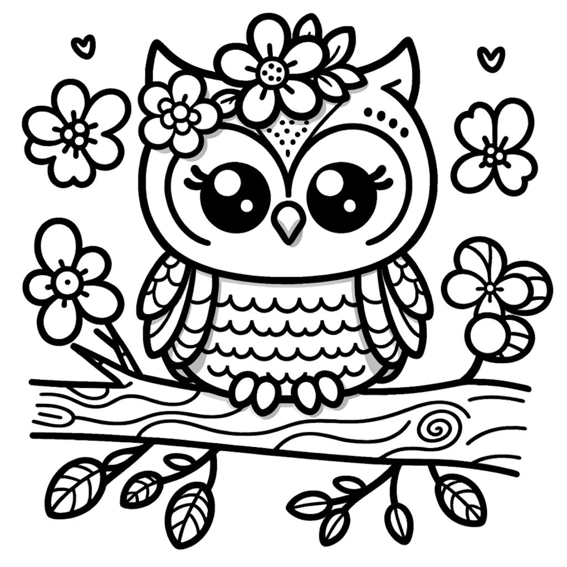 5 Owl Coloring Page, Whimsical Owl, Owl Art, Animal Coloring, Fantasy ...
