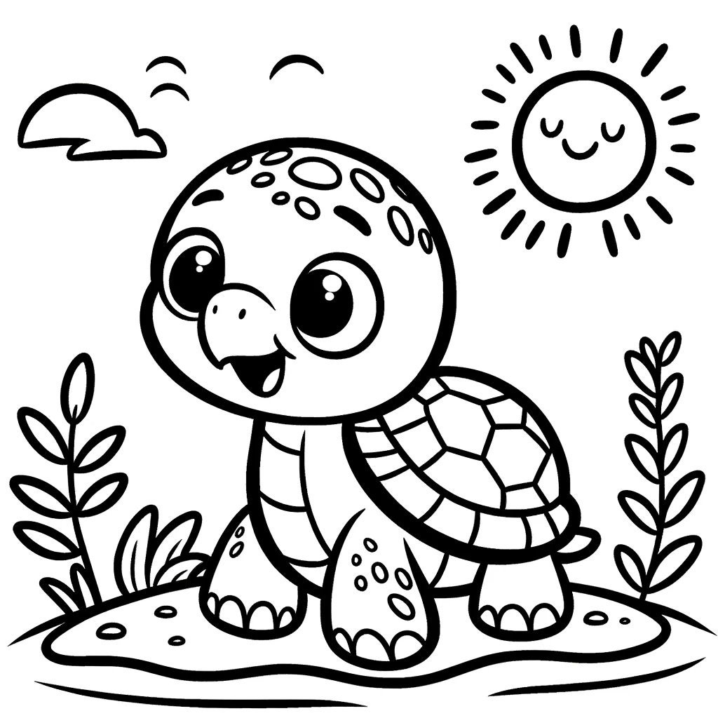 5 Turtle Coloring Page, Animal Coloring Page, Cut Kids Turtle Coloring ...