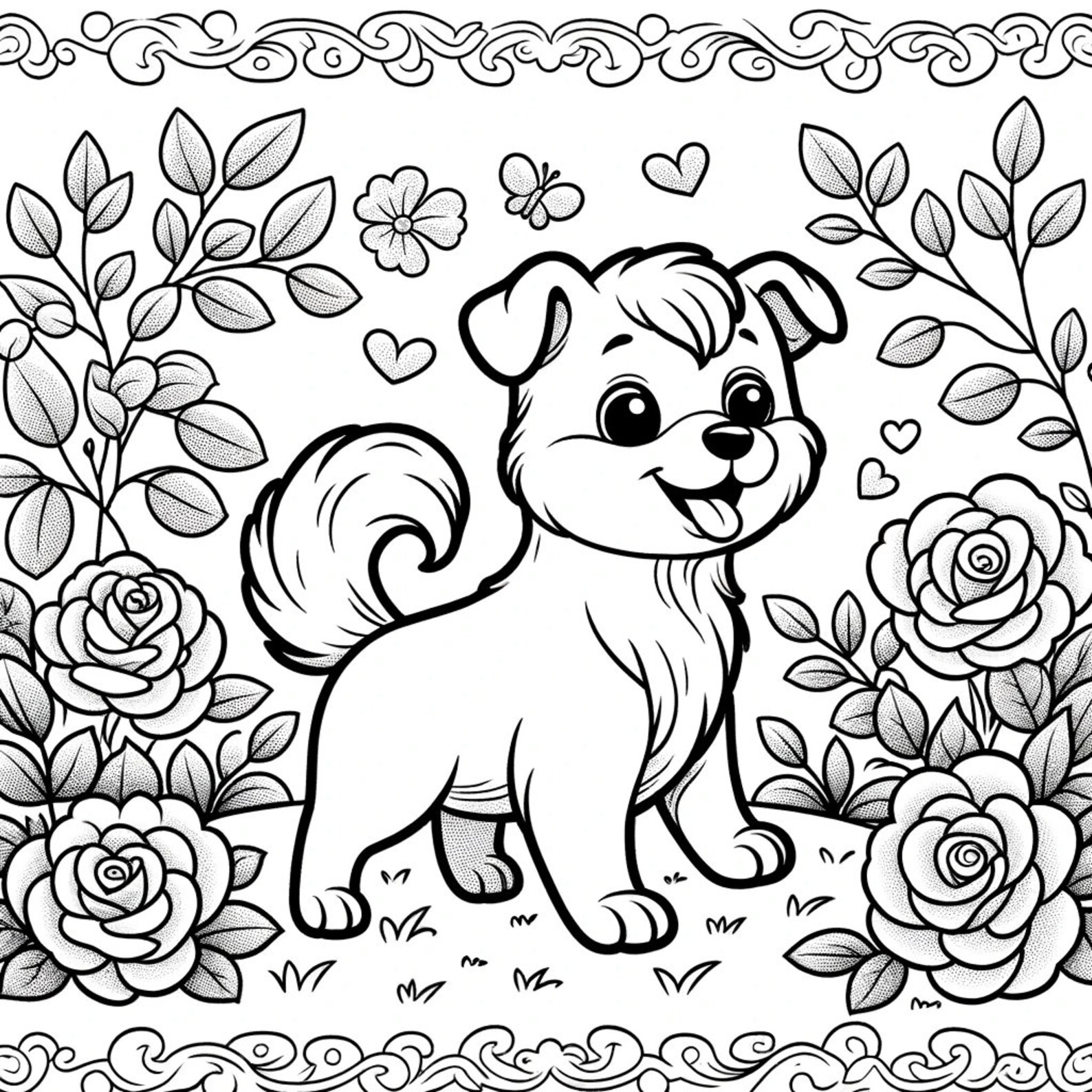 30 Valentine Dog Themed Coloring Pages, 30 Cute Love Coloring Pages ...