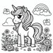 5 Cute Enchanted Unicorn Coloring Pages, Mystical Animal Coloring ...