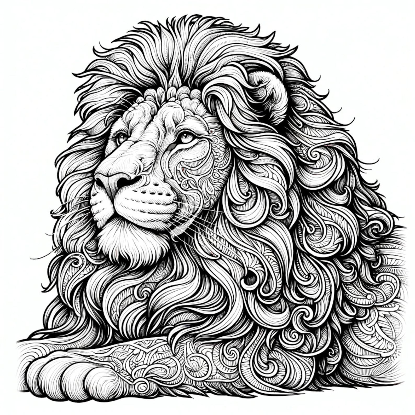 20 Lion Coloring Pages, Adult Lion Coloring Page, Cool Animal Coloring ...