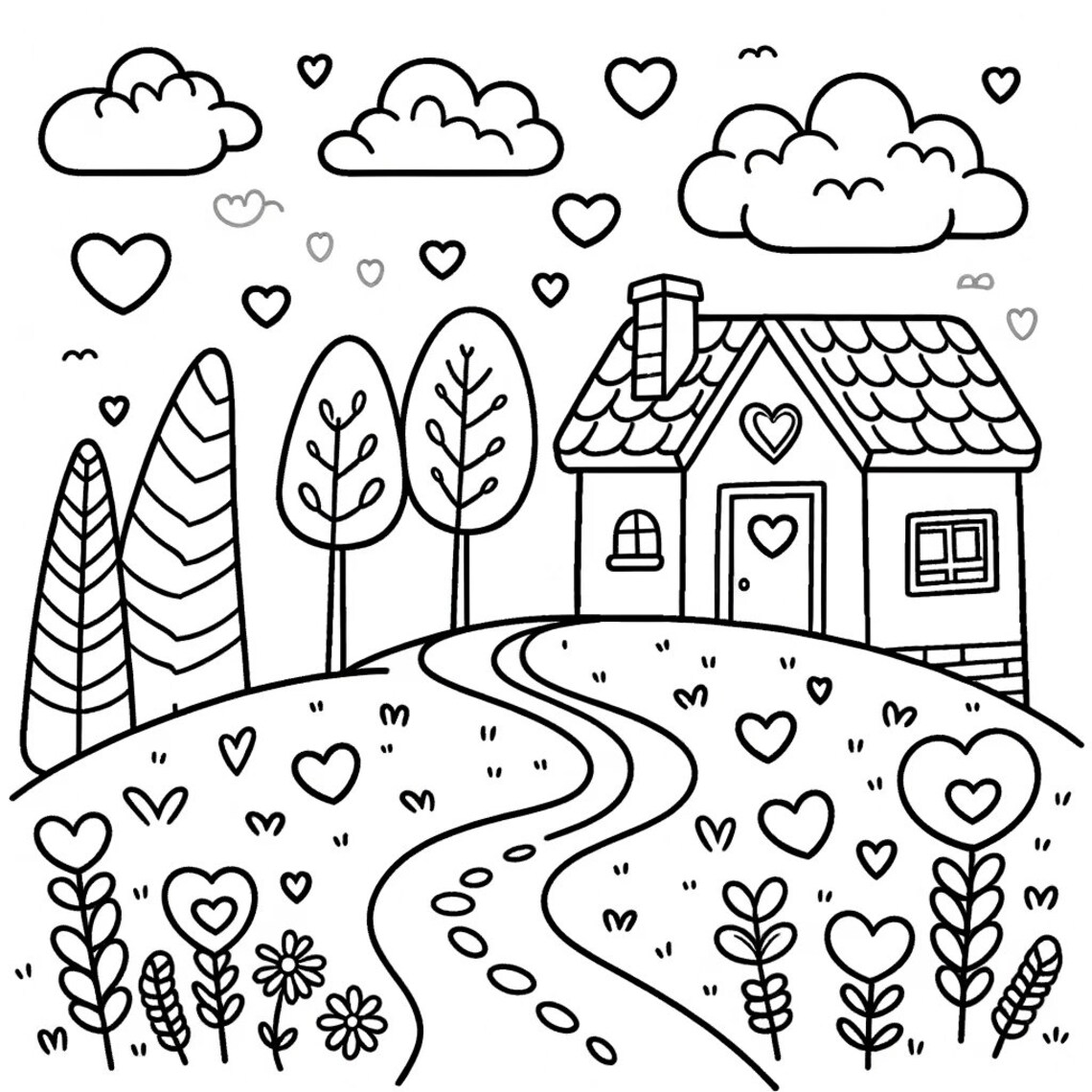 5 Valentines Day Coloring Pages, 5 Cute Love Coloring Pages, Cute Kids ...