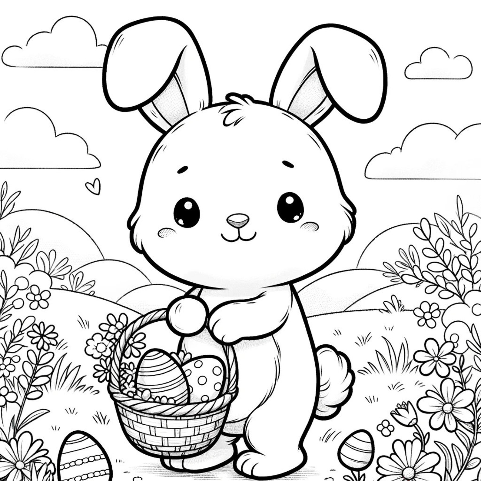 20 Easter Coloring Pages, Easter Coloring Bundle, Easter Bunny Coloring ...