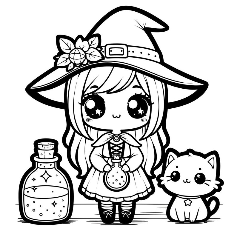 10 Witch Coloring Pages, Cute Witch Coloring Pages, Pretty Witch ...