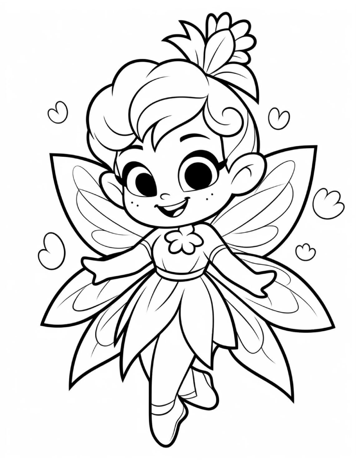 5 pagine da colorare di fate, Pagina da colorare di fate incantate ...