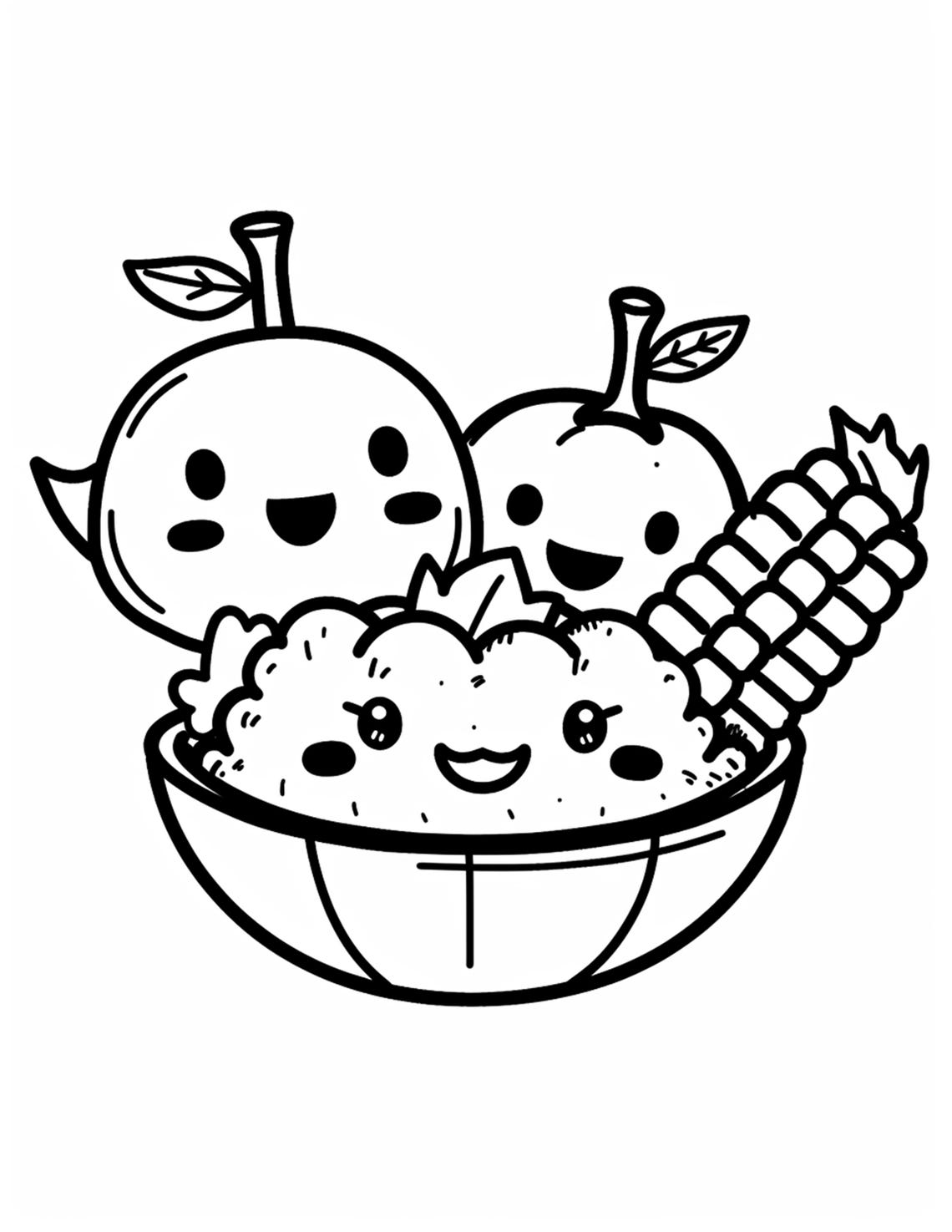 40 Thanksgiving Coloring, Thanksgiving Coloring Pack, Food Coloring ...