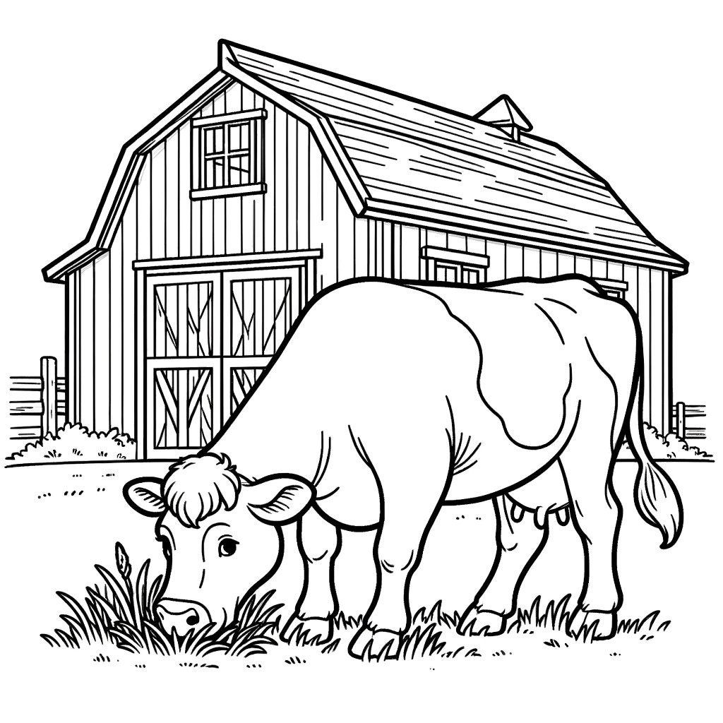 10 Cow Coloring Page- Animal Coloring Page, Farm Coloring Pages Digital ...
