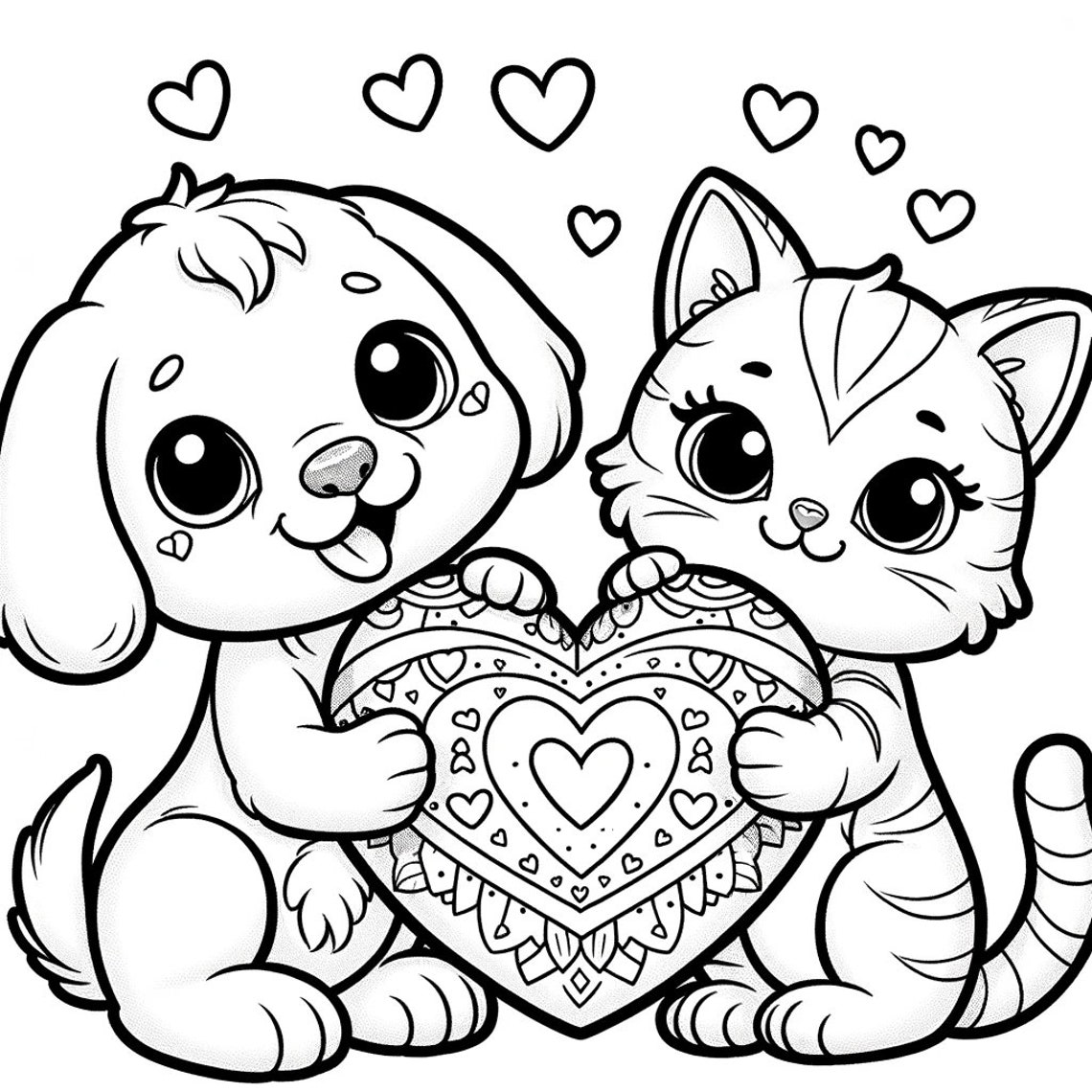 5 Valentines Day Coloring Pages, 5 Cute Love Coloring Pages, Cute Kids ...