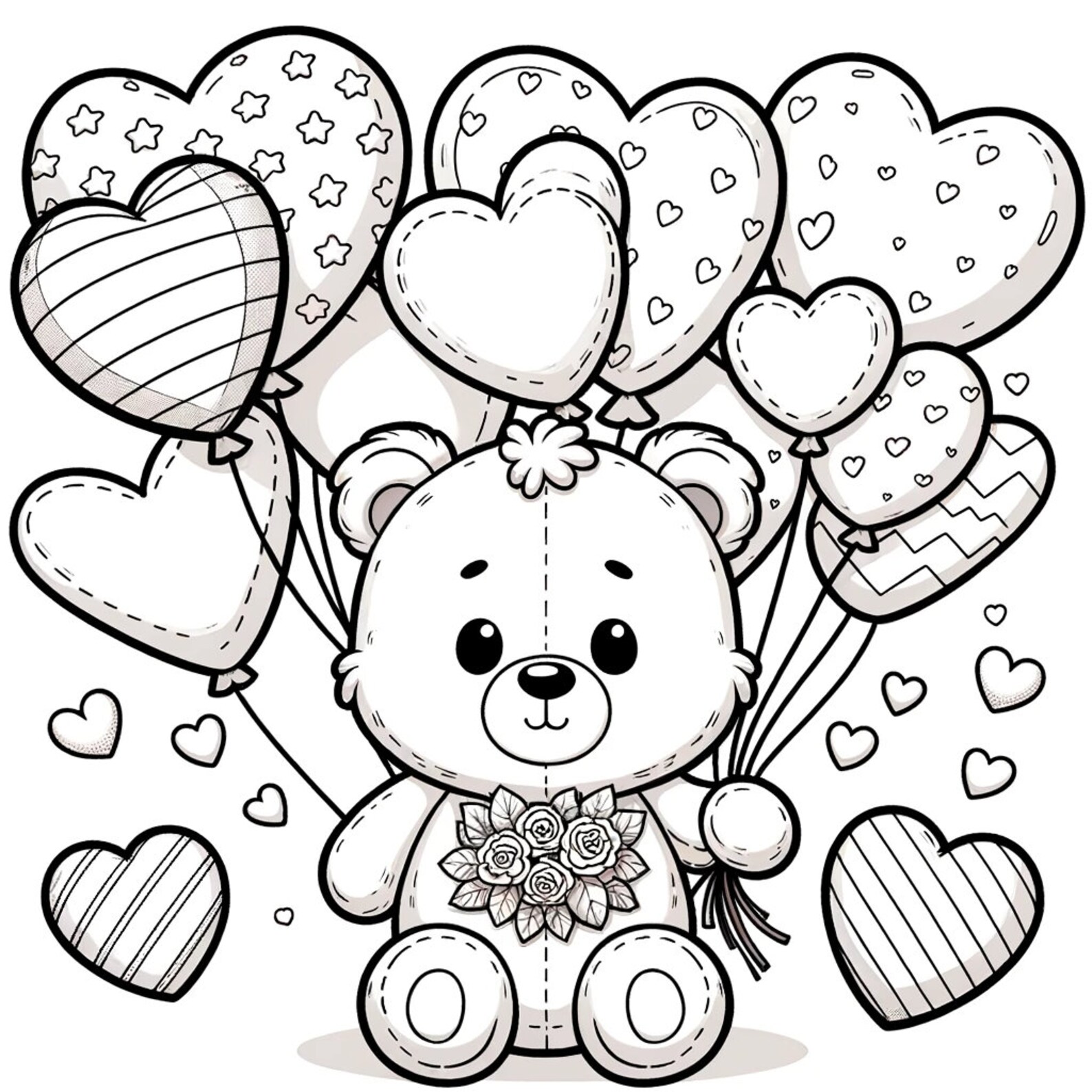 5 Valentines Day Coloring Pages, 5 Cute Love Coloring Pages, Cute Kids ...