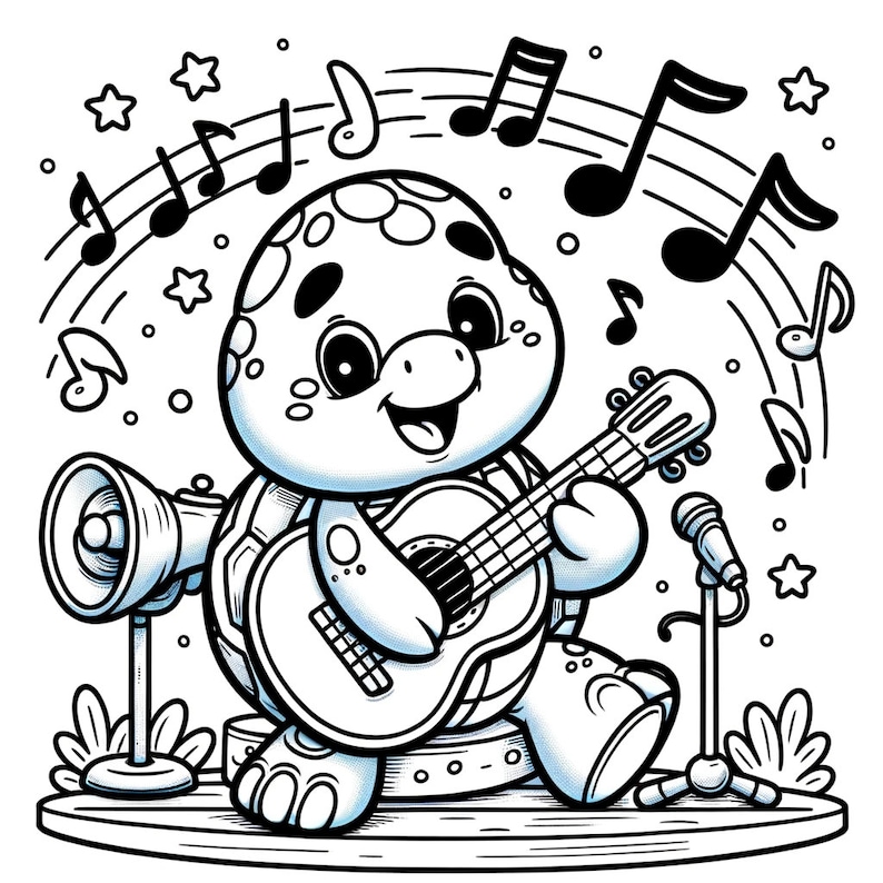 5 Turtle Coloring Page, Animal Coloring Page, Cut Kids Turtle Coloring ...