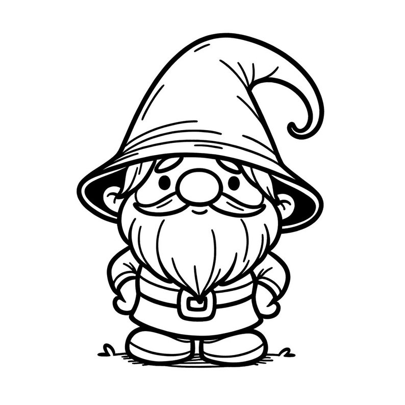 30 Gnome Coloring Pages, Enchanted Gnome Coloring Page, Fantasy Gnome ...