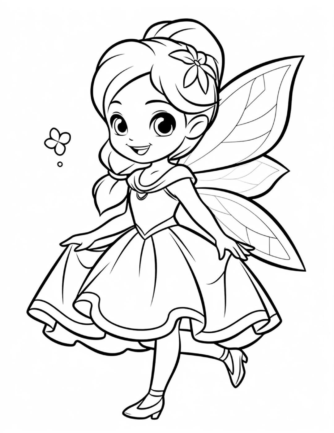 5 Fairy Coloring Pages, Enchanted Fairy Coloring Page, Fantasy Fairy ...