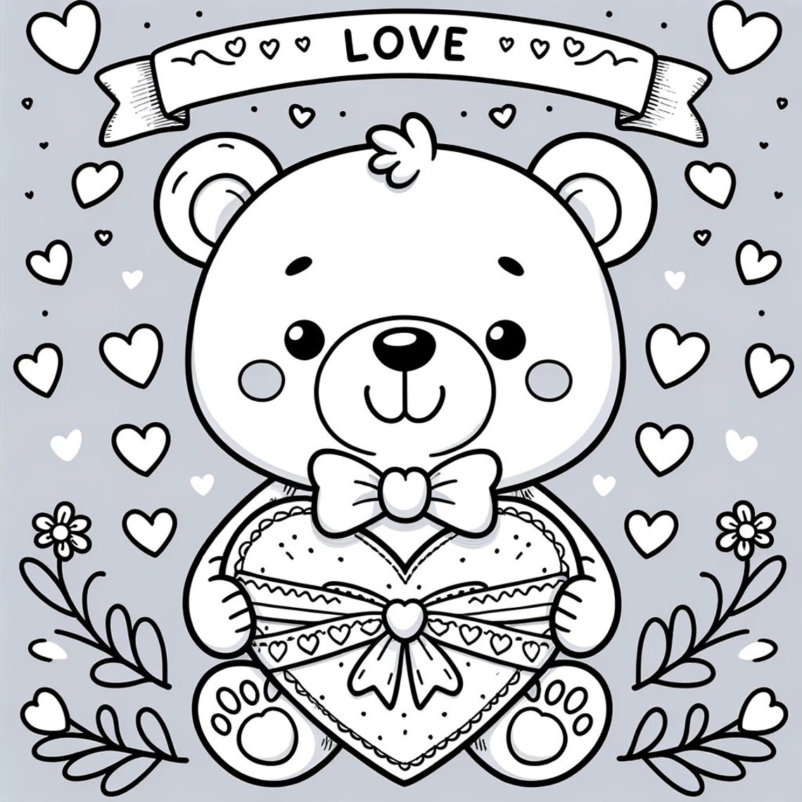 30 Valentines Day Coloring Pages, 30 Cute Love Coloring Pages, Cute ...