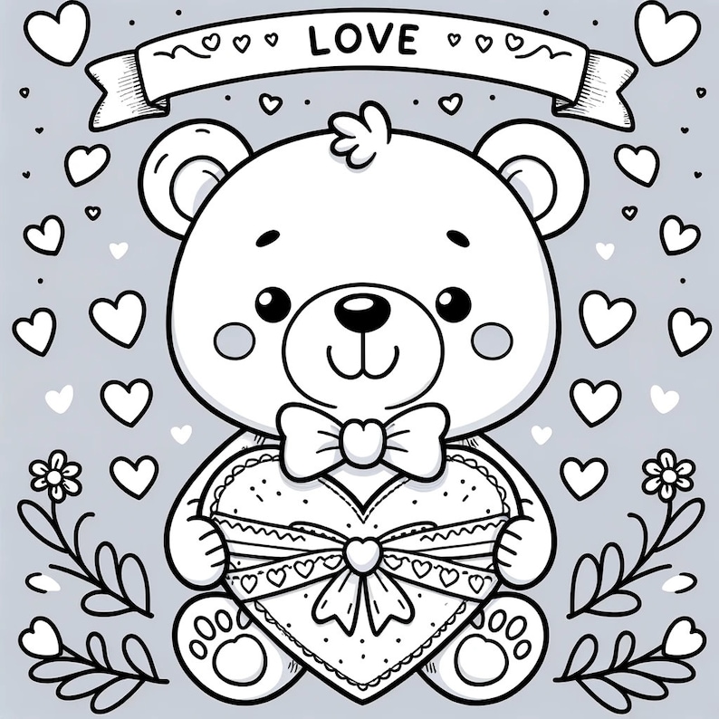 30 Valentines Day Coloring Pages, 30 Cute Love Coloring Pages, Cute ...