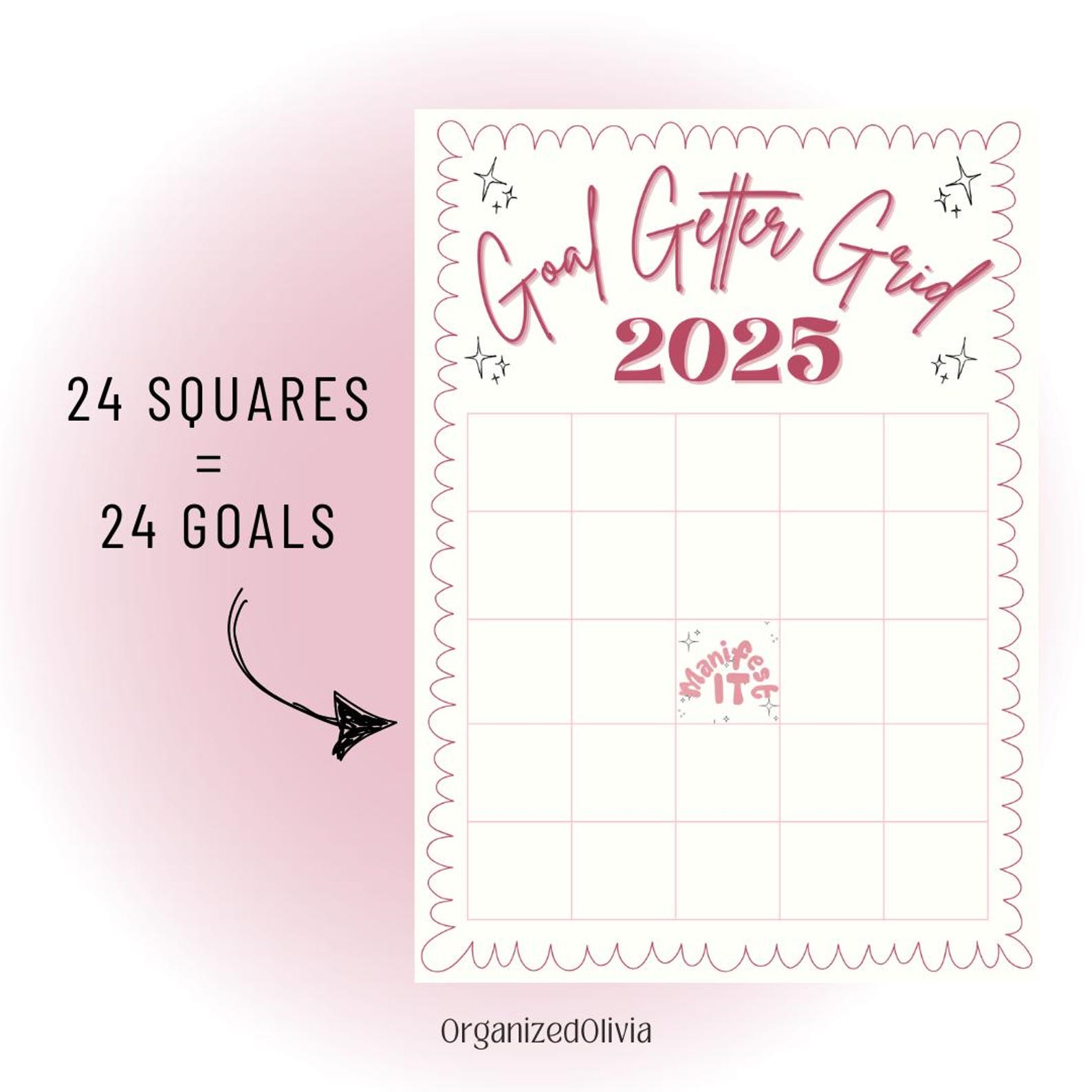 Printable 2025 Bingo Card, 2025 Vision Board Bingo Card, Goal Tracker ...