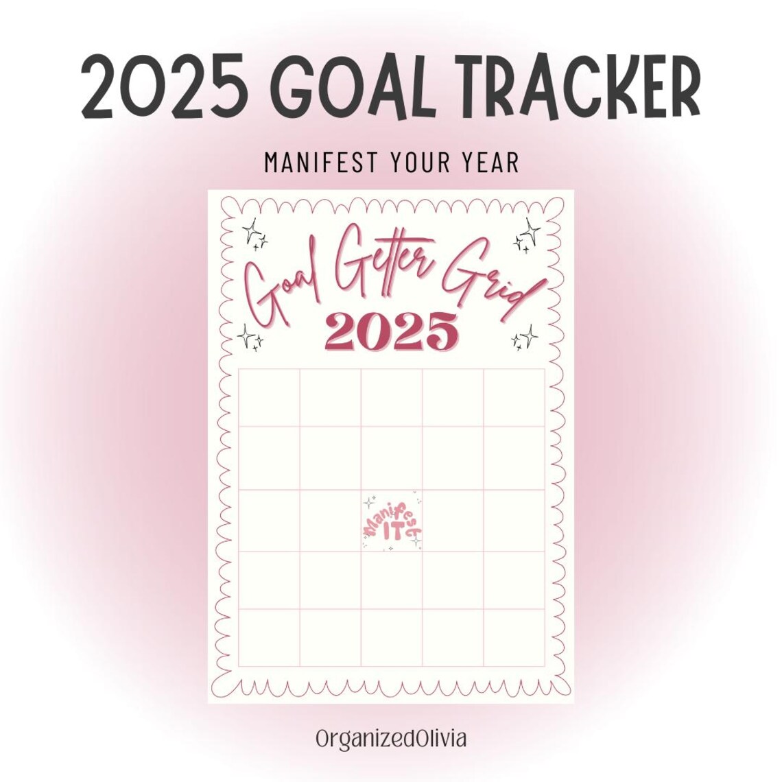 Printable 2025 Bingo Card, 2025 Vision Board Bingo Card, Goal Tracker ...