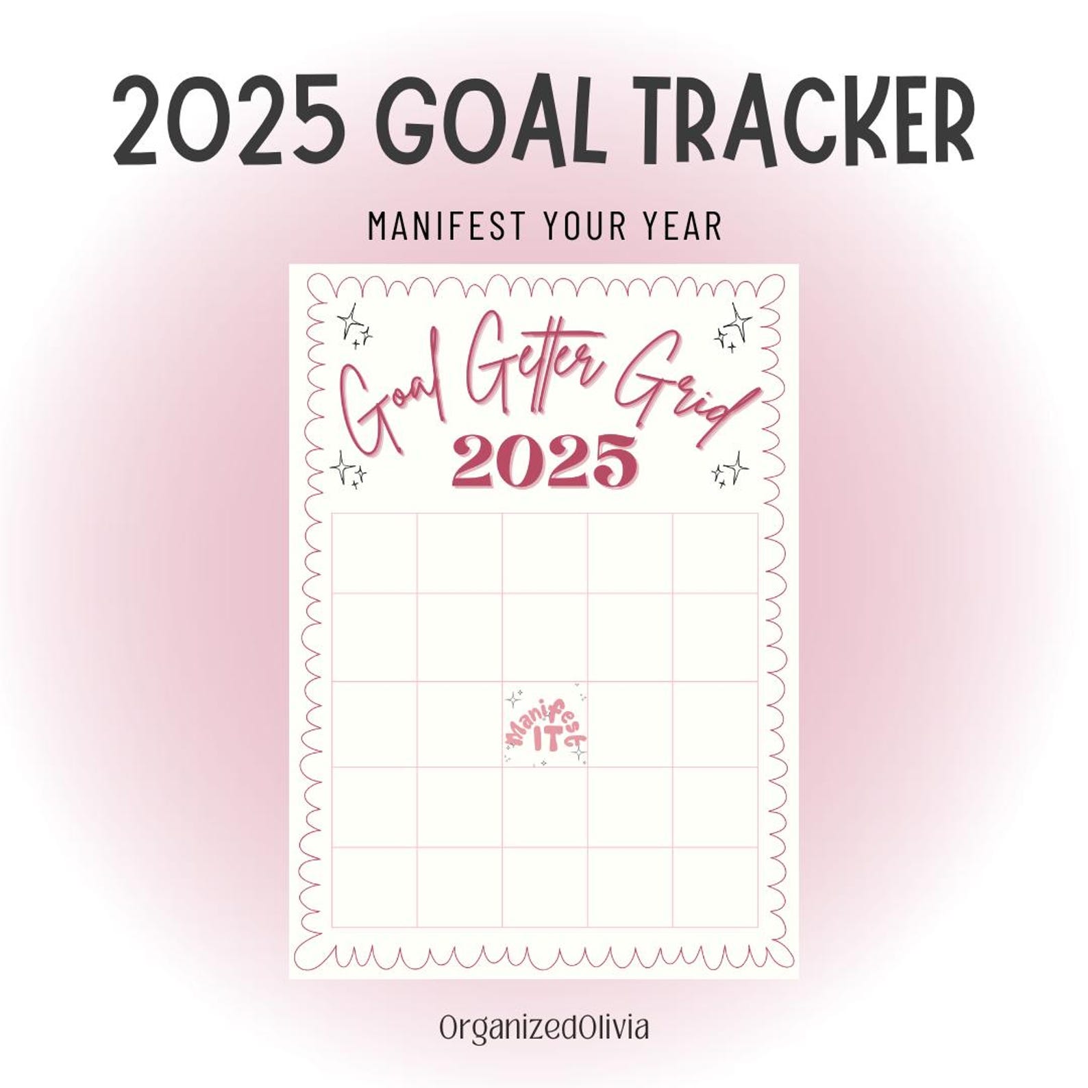 Printable 2025 Bingo Card, 2025 Vision Board Bingo Card, Goal Tracker ...
