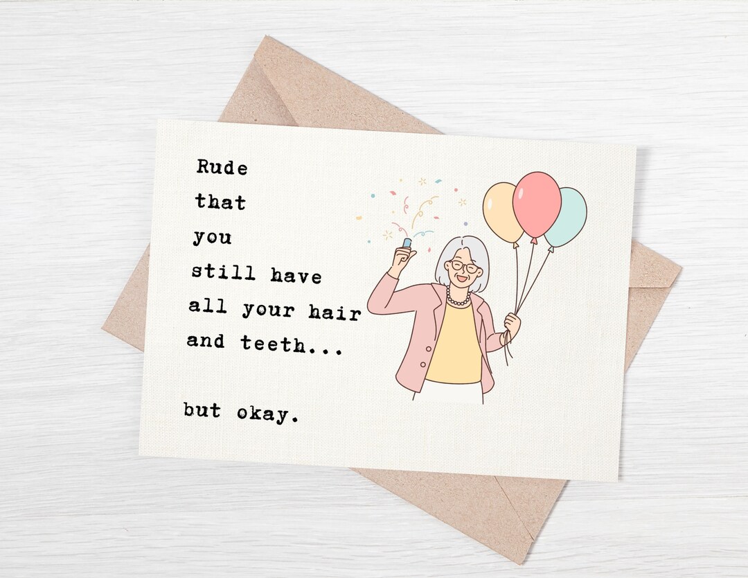 Funny Birthday Card: Rude Hair and Teeth 7x5 Inches - Etsy