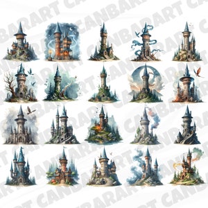 Wizard Tower Clipart Set 300 DPI, High-resolution, Transparent ...