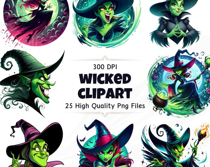 Wicked Clipart Set 300 DPI, High-resolution, Transparent Background for ...