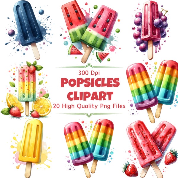 Popsicle Clipart - Etsy