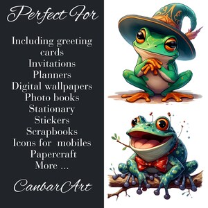 Cute Cartoon Frog Clipart Set 300 DPI, High-resolution, Transparent ...