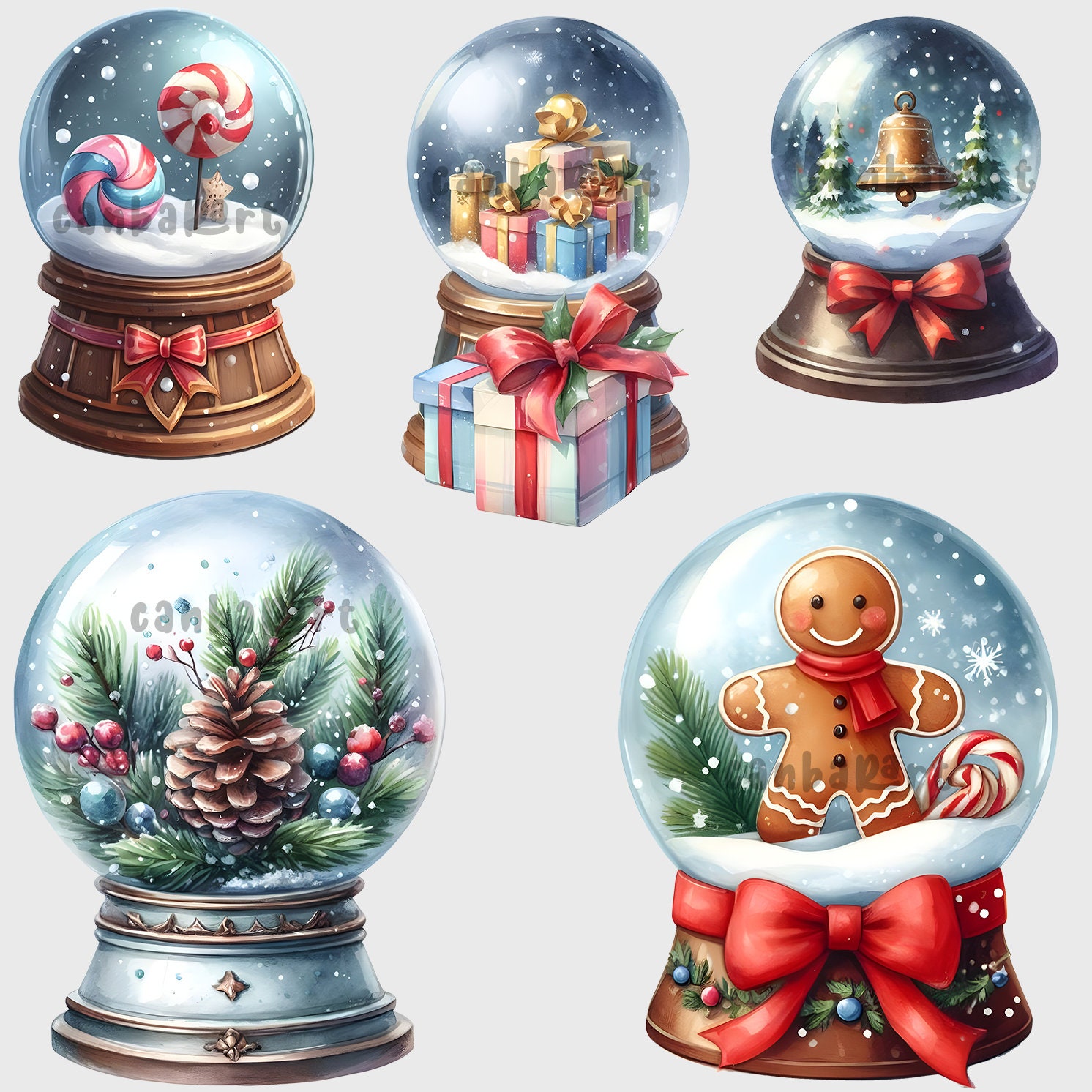 Snow Globes Clipart, 30 Png High Quality , Holiday, Christmas, Instant ...