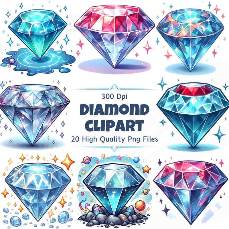 Diamond Clipart - Etsy