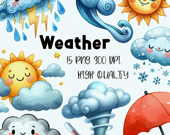 Rainbow and Sun Clipart Sun Clipart Cute Weather Clip Art Clouds ...