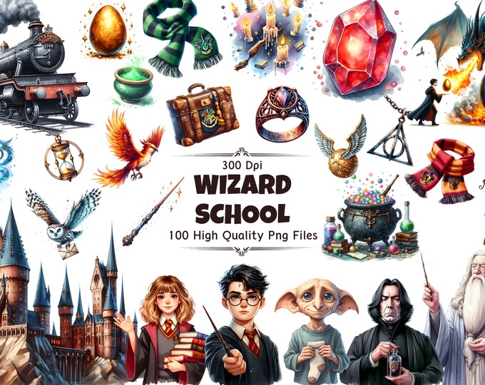 Magic Wizardry Characters Clipart Bundle Set of 25 High Quality Png Svg ...