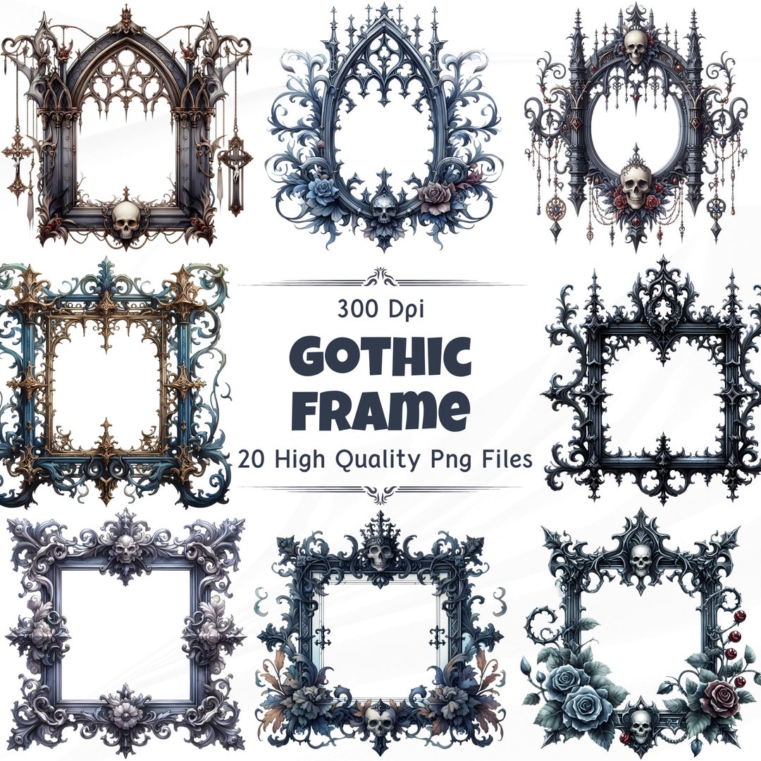 Gothic Frames Clipart Set 300 DPI, High-resolution, Transparent ...