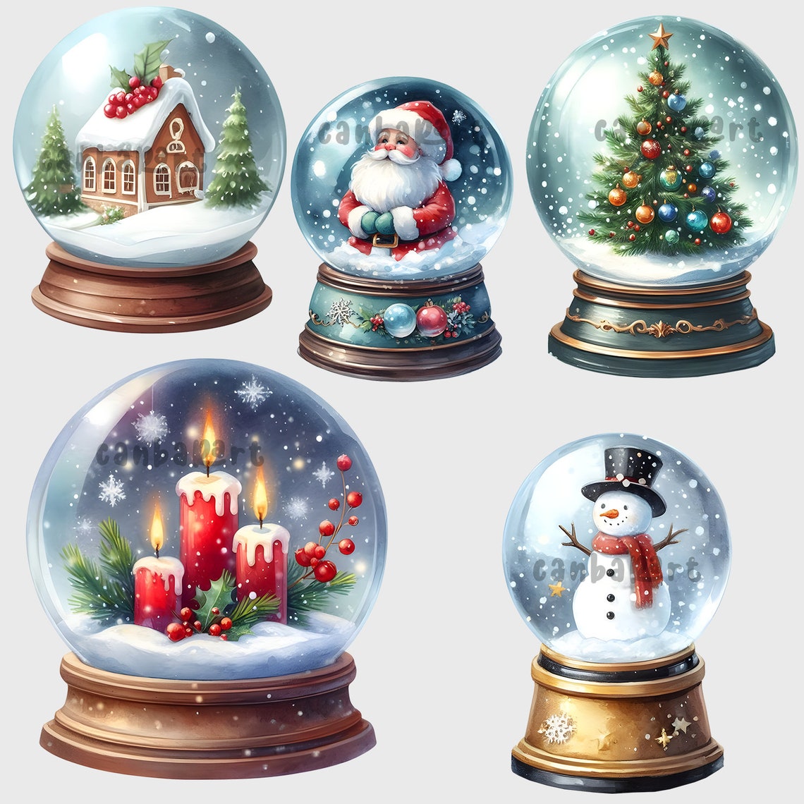 Snow Globes Clipart, 30 Png High Quality , Holiday, Christmas, Instant ...
