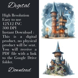 Wizard Tower Clipart Set 300 DPI, High-resolution, Transparent ...