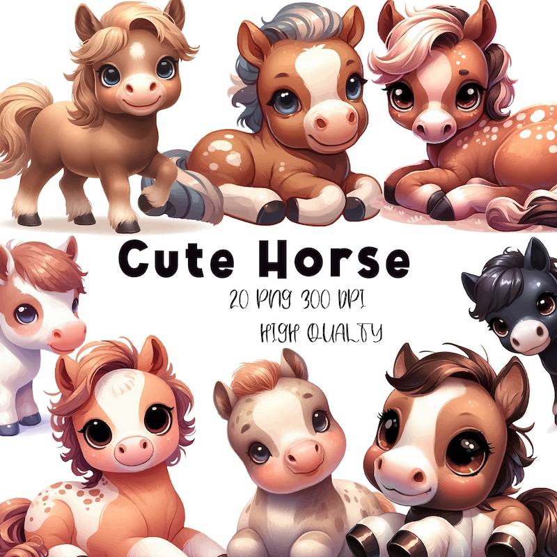 Kawaii Horse - Etsy