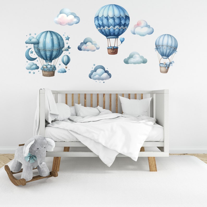 Watercolor Hot Air Balloon Clipart, Kids Clipart, Nursery Decor, Baby ...