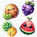 Kawaii Fruits Clipart, 24 Png Cute Fruits, Commercial Use, Banana ...