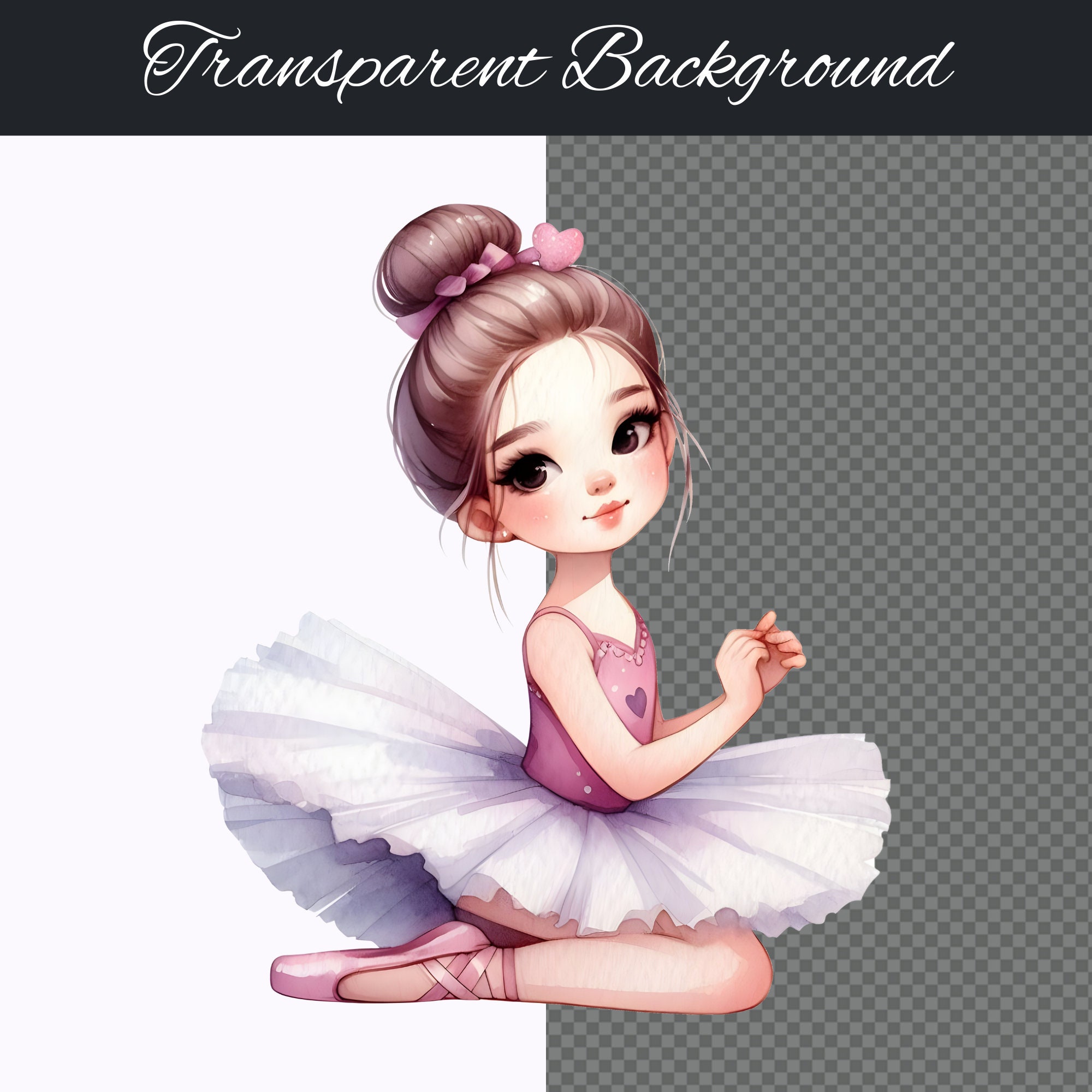 Ballerina Clipart Set High-quality 300dpi, Transparent Background ...