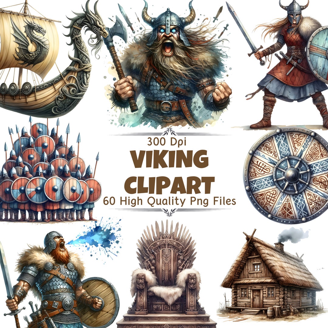 Viking Clipart Set 60 High-resolution PNG Files, 300 DPI, Digital ...