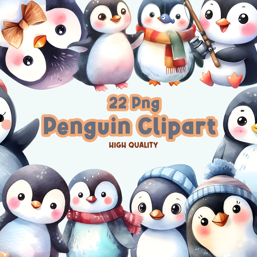 Christmas Penguin Clipart, Png Images, Digital Download, Winter Animal ...