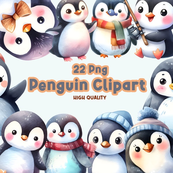 Penguin Clipart - Etsy