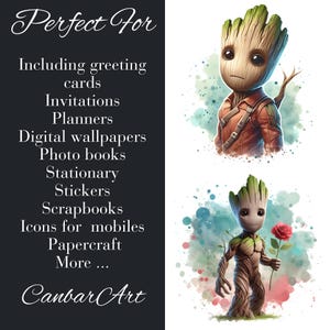 Watercolor Groot Clipart Set 300 DPI, High-resolution, Transparent ...